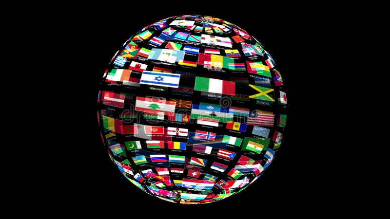 World Map with Red Flags HD Animation Stock Video - Video of design ...