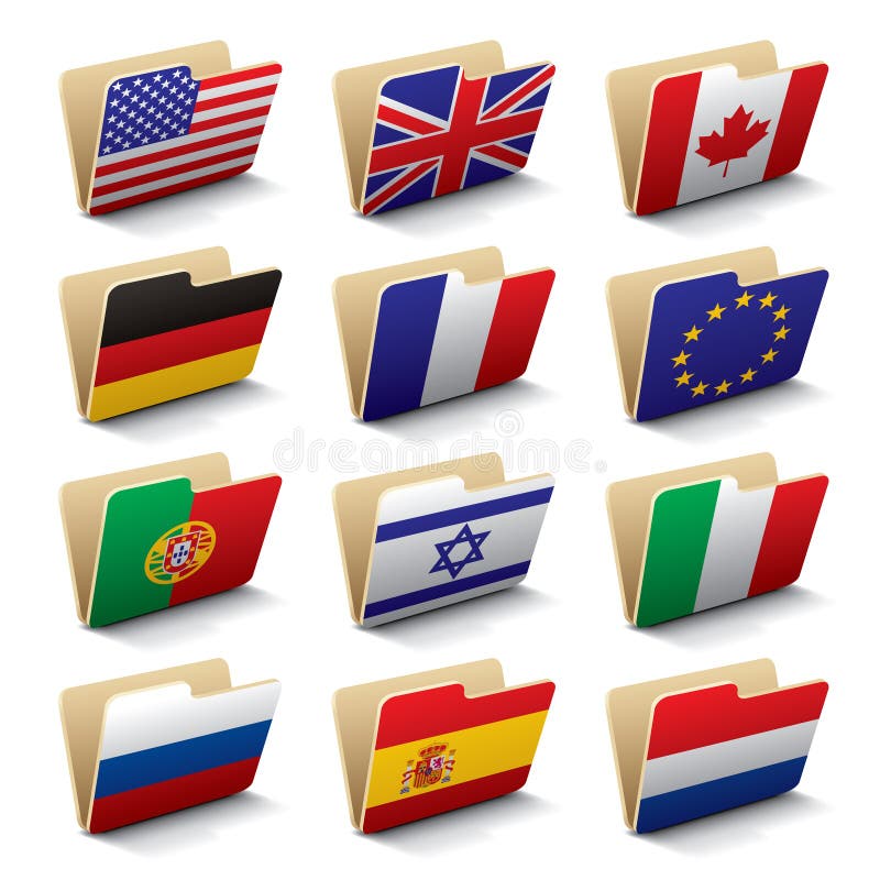 World folders icons 2 stock vector. Illustration of australia - 7568489