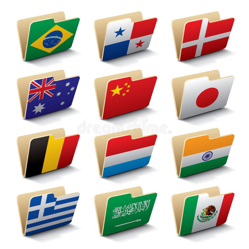 World folders icons 2 stock vector. Illustration of australia - 7568489
