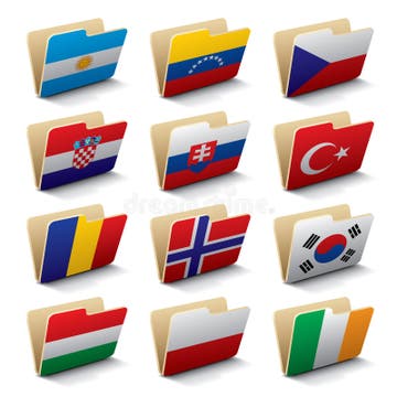 World folders icons 3 stock vector. Illustration of romania - 7568541