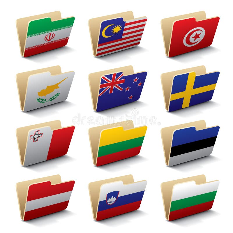 World folders icons 2 stock vector. Illustration of australia - 7568489