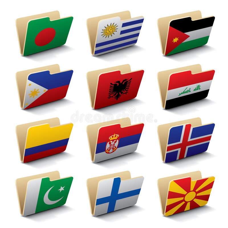 World folders icons 2 stock vector. Illustration of australia - 7568489