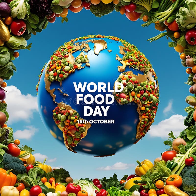 World Food Day 16th October Background with Vegetables Stock ...