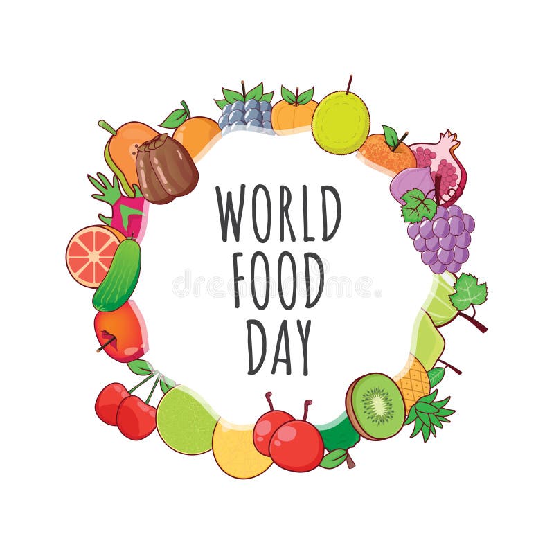 World Food Day Post Card Vector Illustration Stock Vector ...