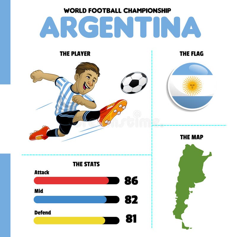 World Football Team Argentina Stock Illustration - Illustration of flag ...