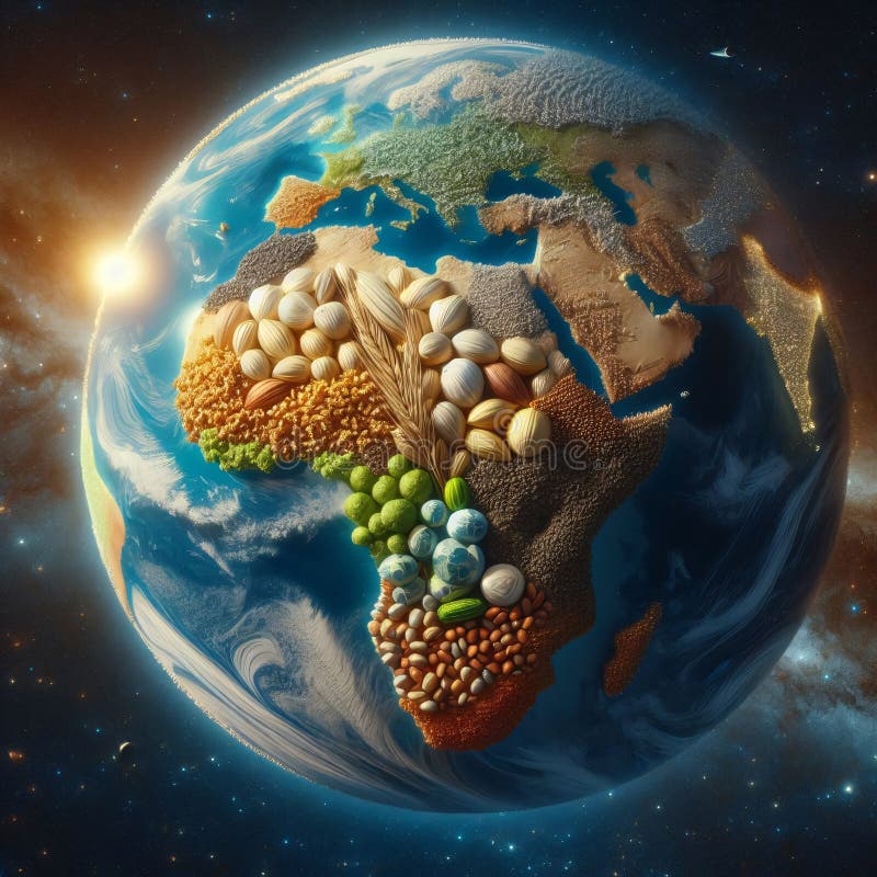 World Formed by Cereal and Vegan Products Stock Illustration ...