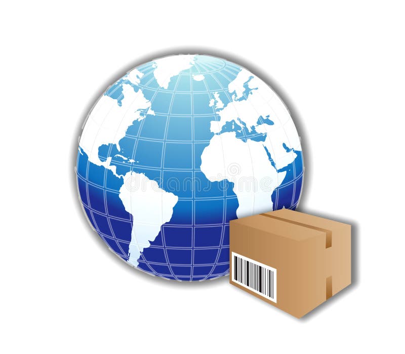 World Shipping Line Icon. Globe And Arrow Vector Illustration Isolated ...