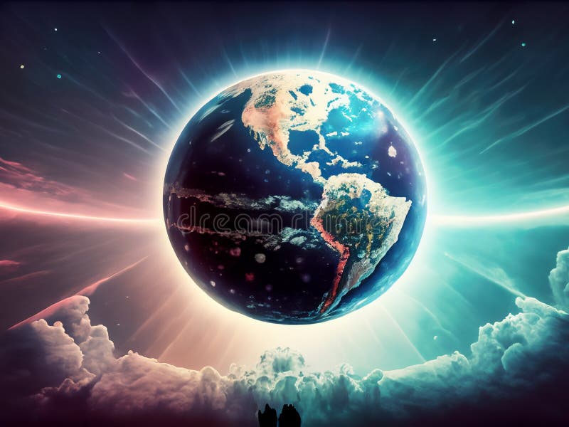 World Full of Light, Love, Peace and Happiness Stock Illustration ...