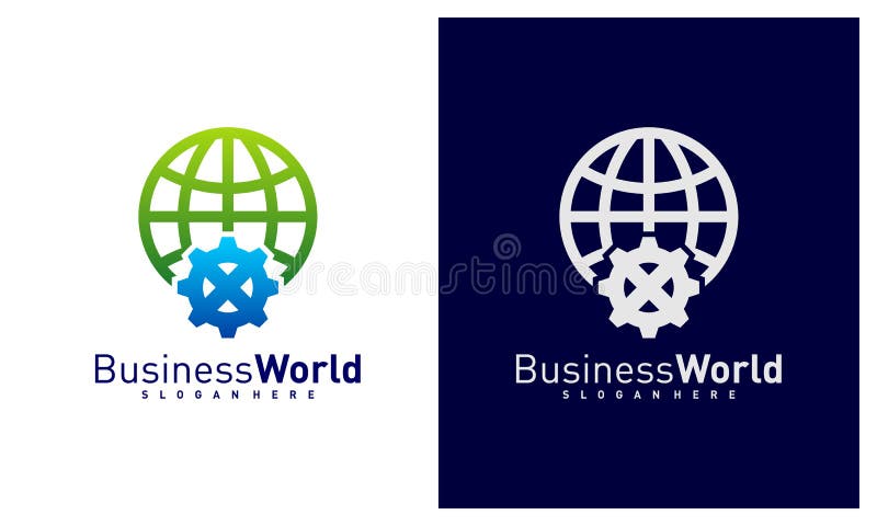 World Gear Logo Vector Template, Creative World Logo Design Concepts ...