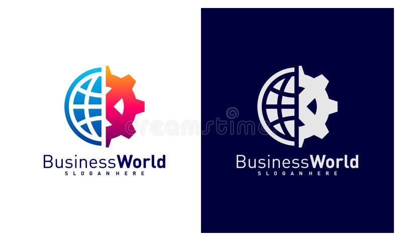 World Gear Logo Vector Template, Creative World Logo Design Concepts ...