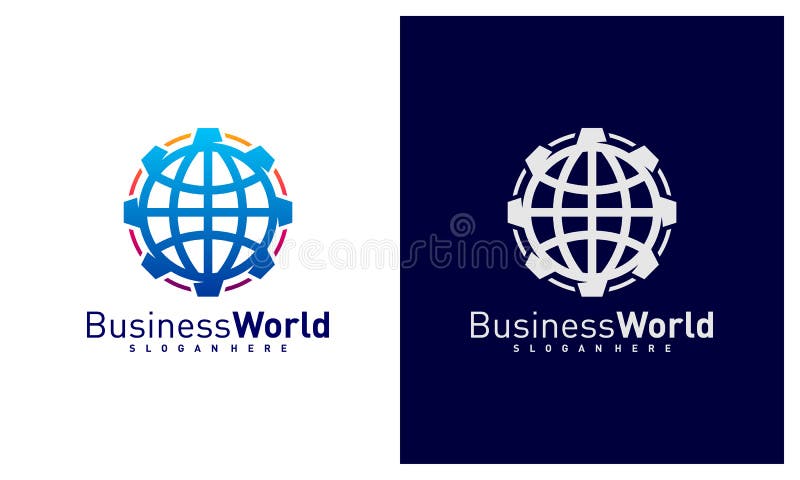World Gear Logo Vector Template, Creative World Logo Design Concepts ...