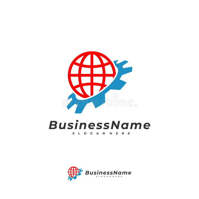 World Gear Logo Vector Template, Creative World Logo Design Concepts ...