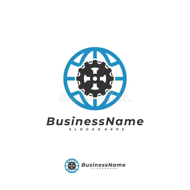 World Gear Logo Vector Template, Creative World Logo Design Concepts ...