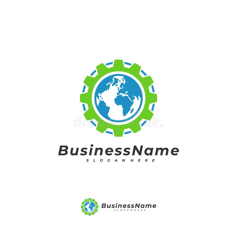 World Gear Logo Vector Template, Creative World Logo Design Concepts ...