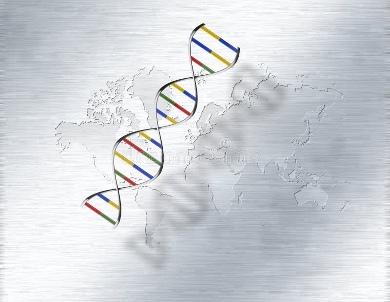 World Genetic. DNA strand stock illustration. Illustration of geography ...