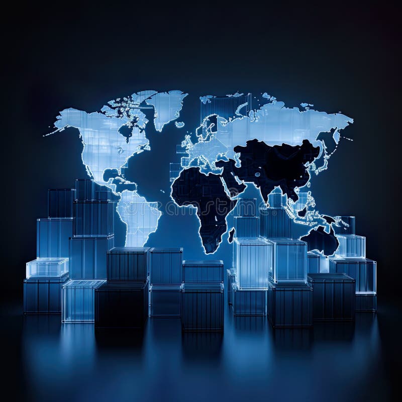 World of Global Cargo and Logistics with the Concept of a World Map and ...