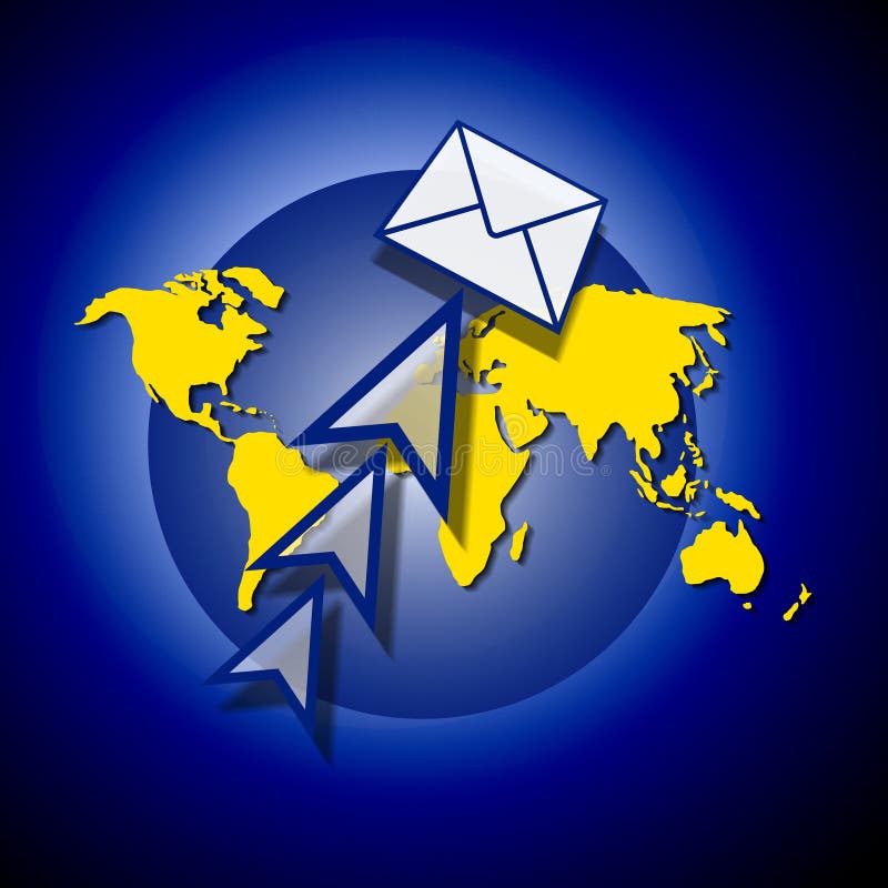 Global Email stock vector. Illustration of button, sign - 4544417