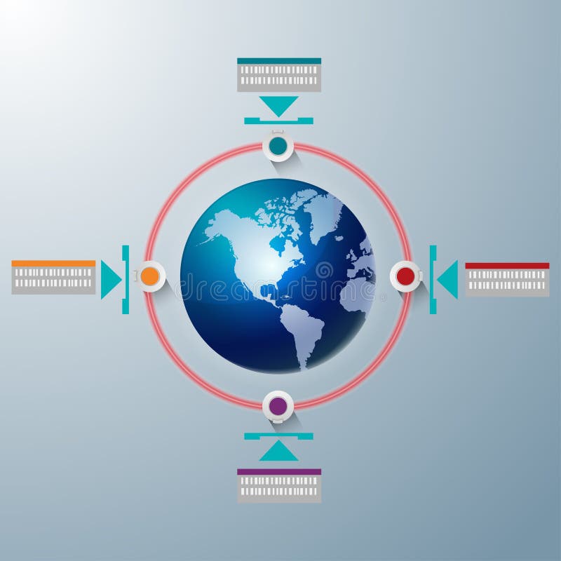 World Global Technology Info Graphic Stock Illustration - Illustration ...