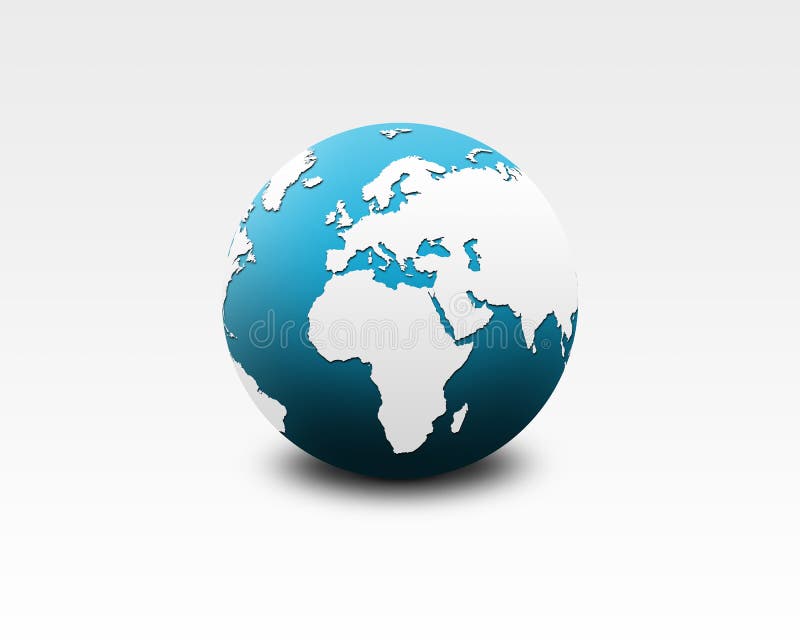 Globe. Stylized 3D Vector Map. Stock Vector - Illustration of globe ...