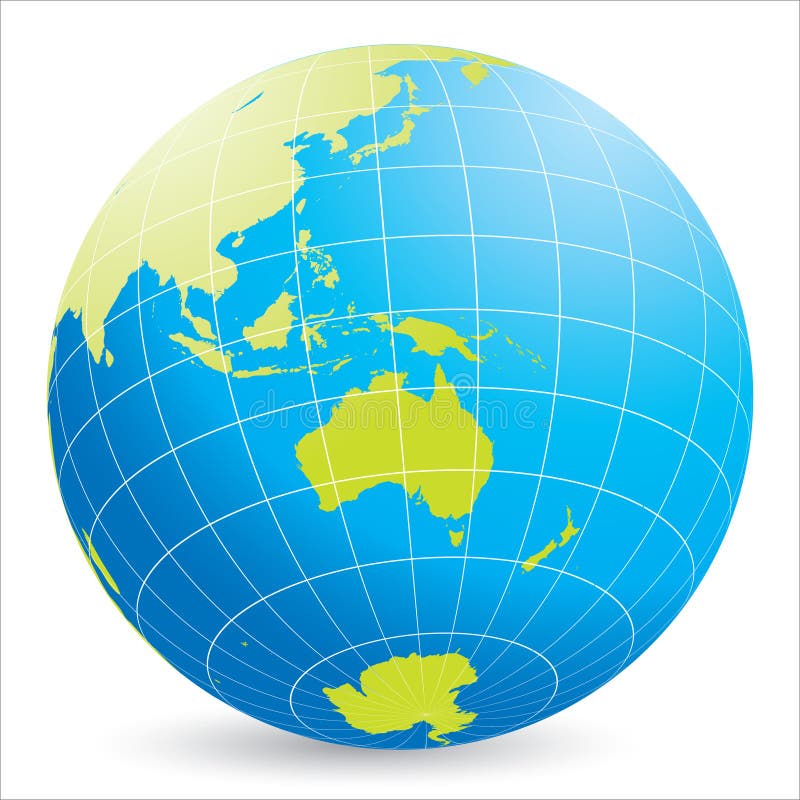 Australia and New Zealand, Icon of the World Globe Stock Vector ...