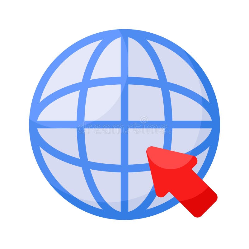A World Globe with Arrow Denoting Concept Icon of Browser, Internet ...