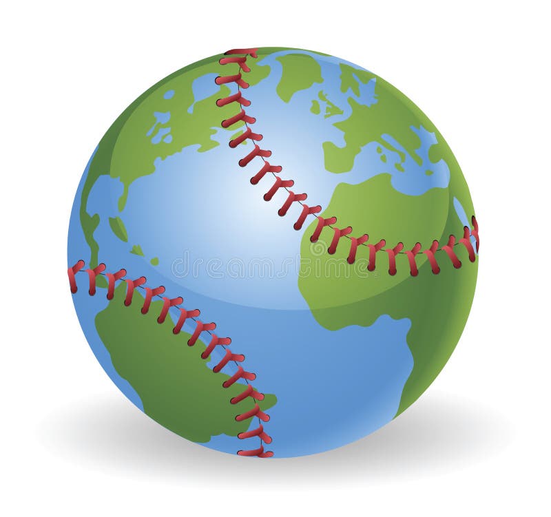 World Globe Baseball Ball Concept Stock Vector - Illustration of base ...