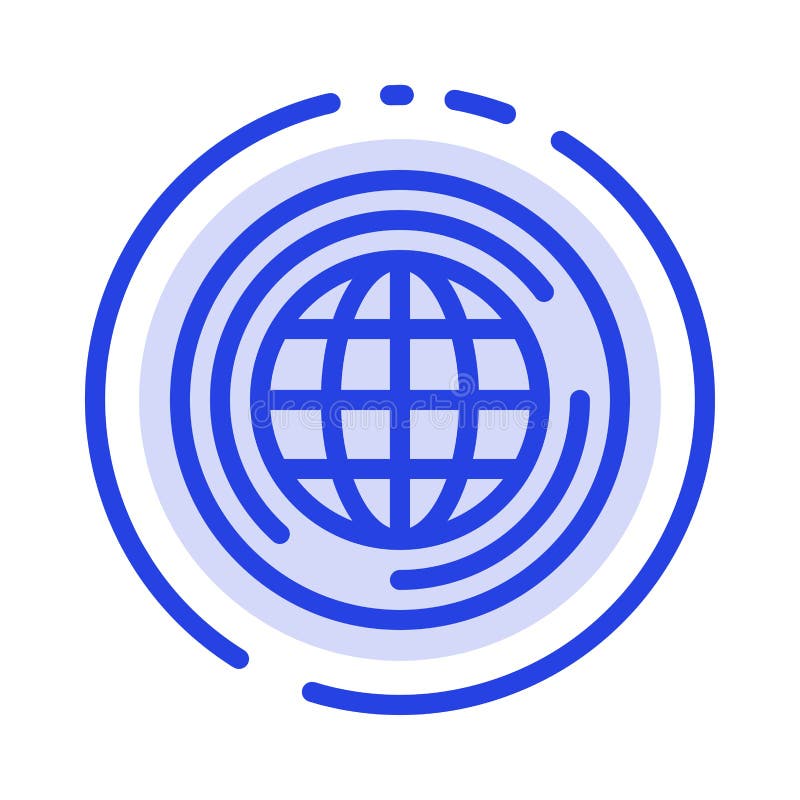 World, Globe, Big, Think Blue Dotted Line Line Icon Stock Vector ...
