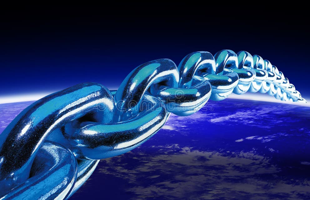 World globe and chain 2 stock image. Image of chain, horizon - 5178125