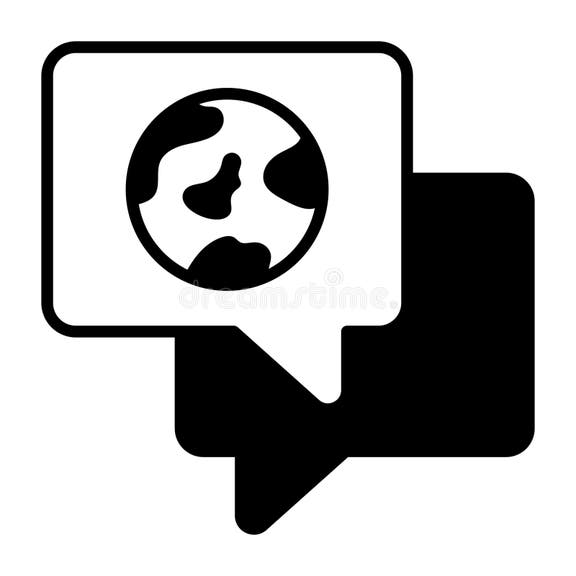 World Globe on Chat Bubble Denoting Vector of Eco Conversation, Premium Design Stock Vector ...