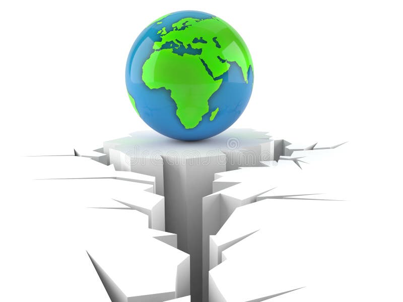 3d Cracked Globe Earth World Stock Illustration - Illustration of save ...