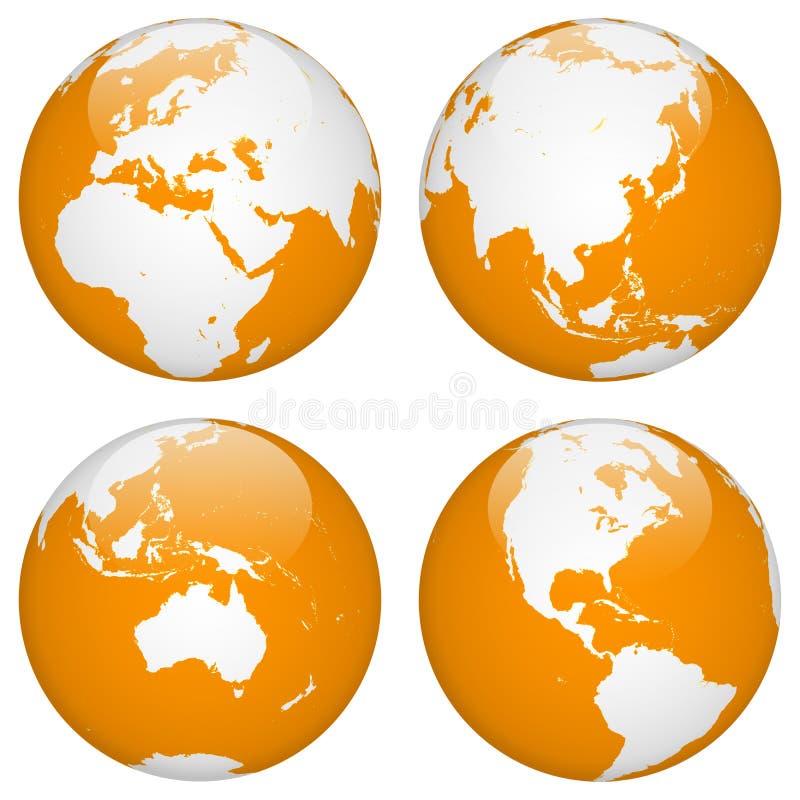 Orange earth stock vector. Illustration of white, planet - 7856188