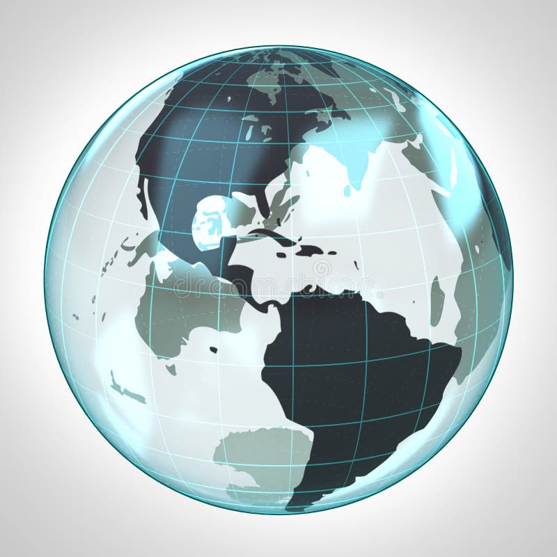 World Globe Earth Bubble Focused To Asia and Australia Stock ...