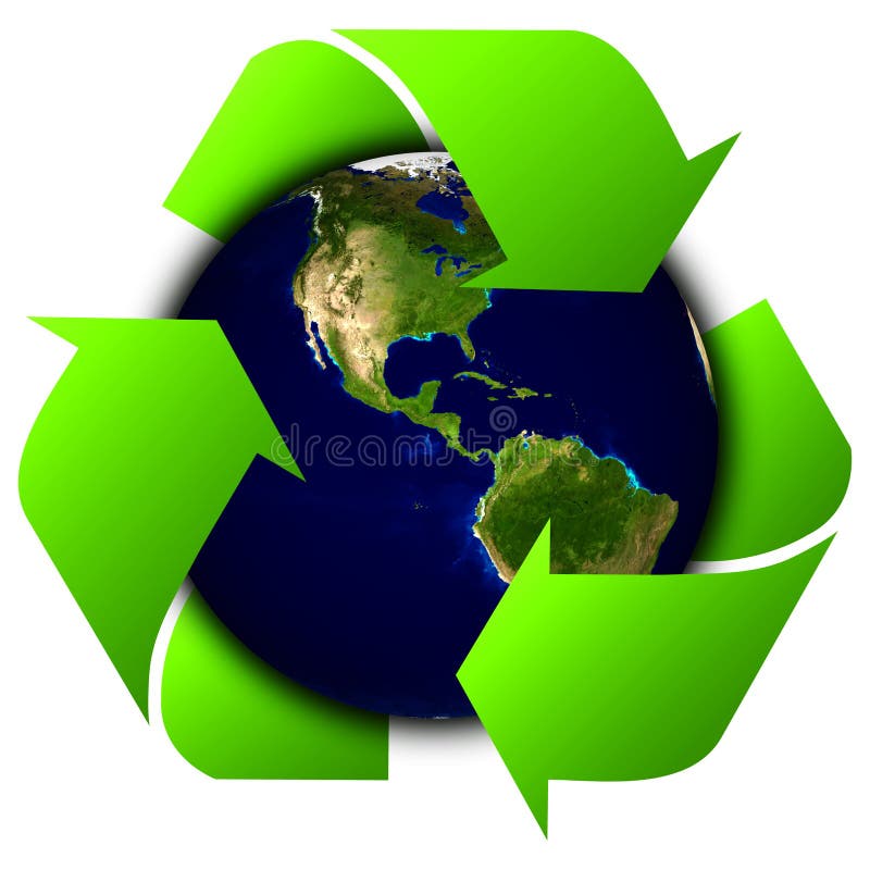 Recycle Logo with Tree and Earth. Eco Globe with Recycle Signs.Ecology ...