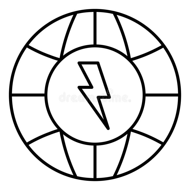 World Globe with Electricity Bubble Thin Line Icon, Energy Crysis ...
