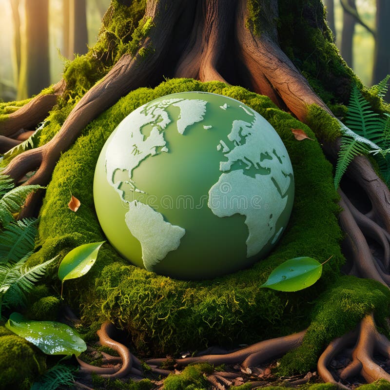 World Globe at Forest, Earth Day - Environment - Green Globe in Forest ...