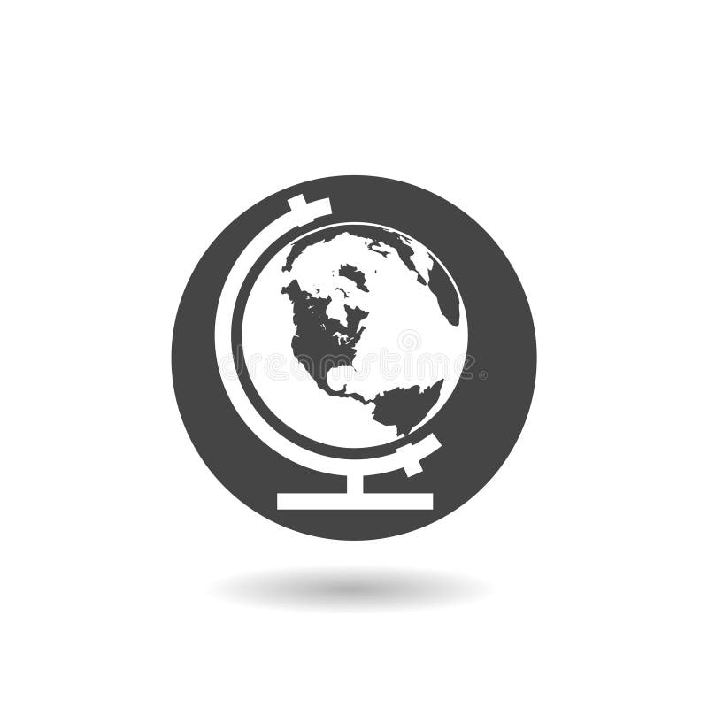 World Globe With Compass Icon With Shadow Stock Vector Illustration Of Globe Earth 190411108