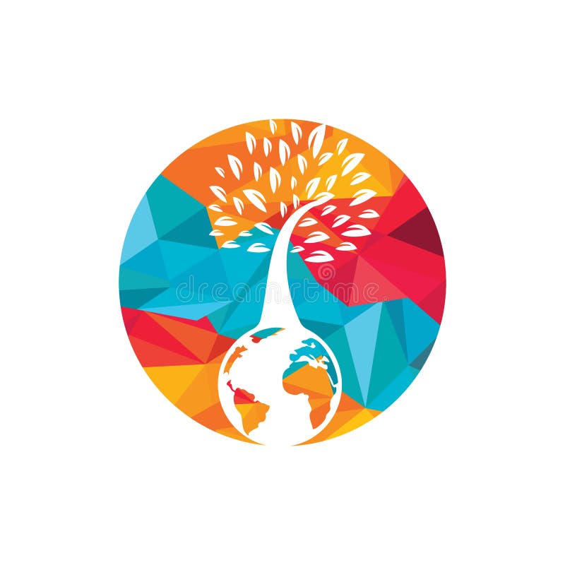 Globe Tree Vector Logo Design Template. Planet and Eco Symbol or Icon ...