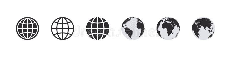 World Globe Icon. Earth Planet Icons. Globes Icons Stock Vector ...