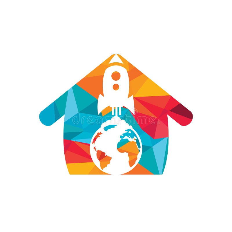 Globe Rocket Vector Logo Design Template. Fast Connect Logo Concept ...