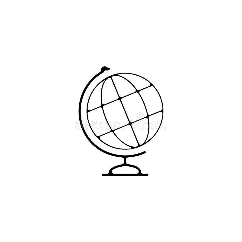 World Globe Icon. Globe Line Icon Stock Vector - Illustration of asia ...