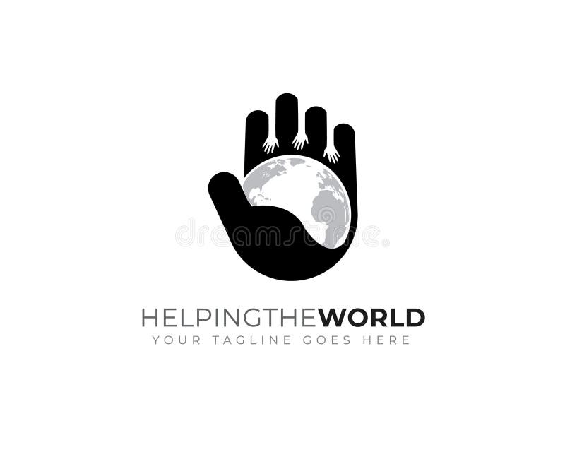 World Globe Inside Hand Palm Showing Helping and Caring Global Stock ...