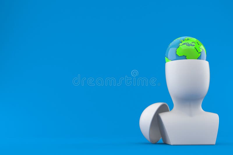 Head Globe Inside Head Illustration Stock Illustrations – 691 Head ...