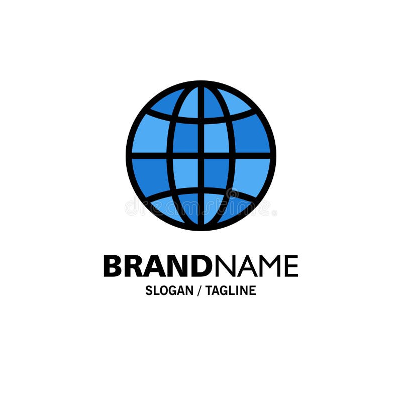 World, Globe, Internet, Design Business Logo Template. Flat Color Stock ...
