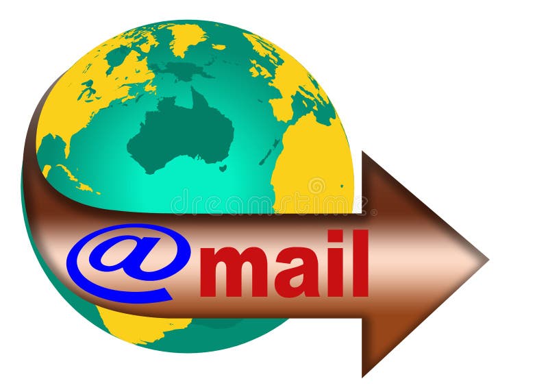 World globe and mail 2 stock illustration. Illustration of profile ...