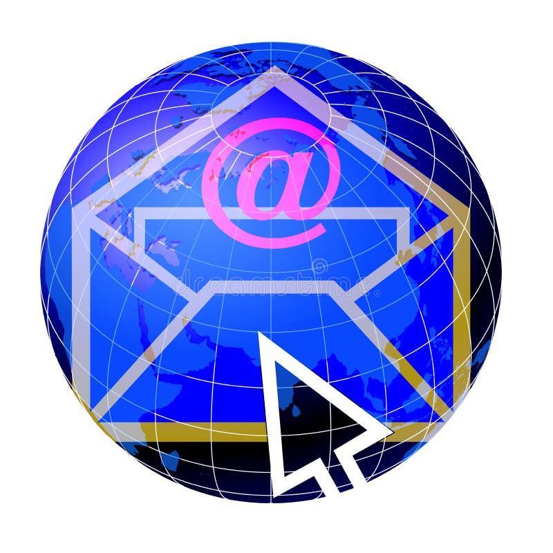 World globe and mail 3 stock illustration. Illustration of note - 2360900