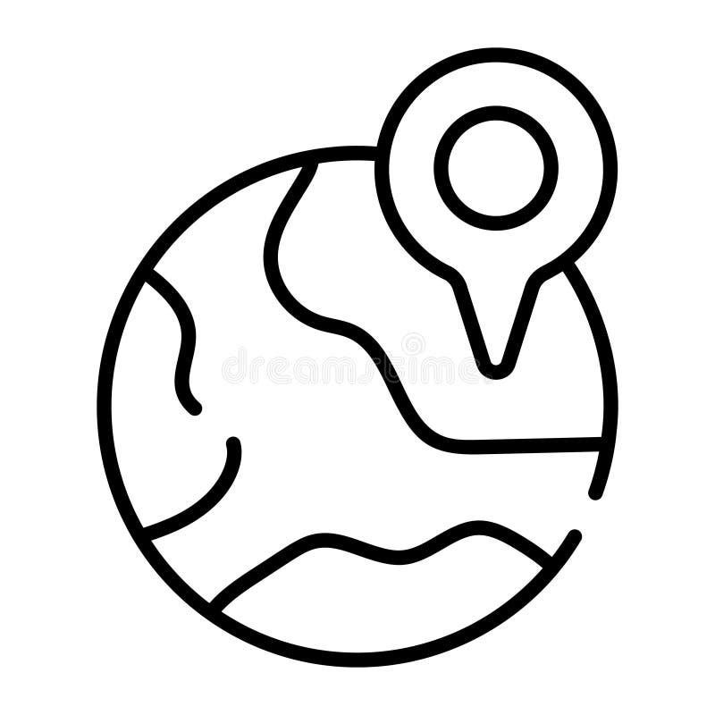 World Globe with Map Pin Concept of Destination Stock Vector ...