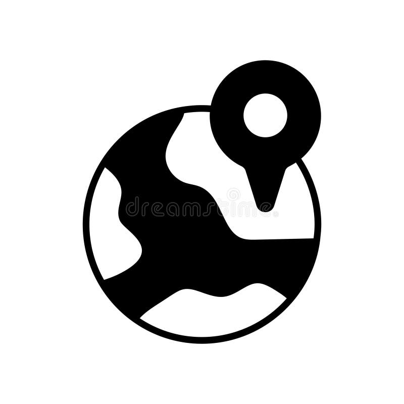 World Globe with Map Pin Concept of Destination Stock Vector ...