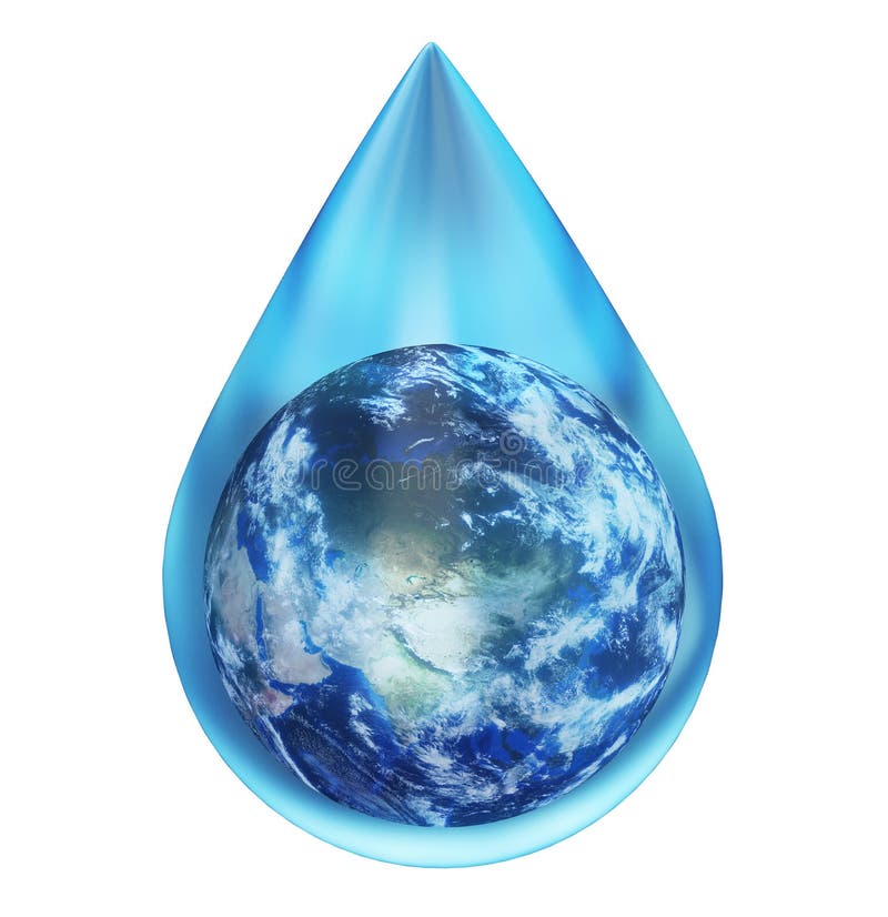 World Globe Map in a Water Drop Stock Illustration - Illustration of ...
