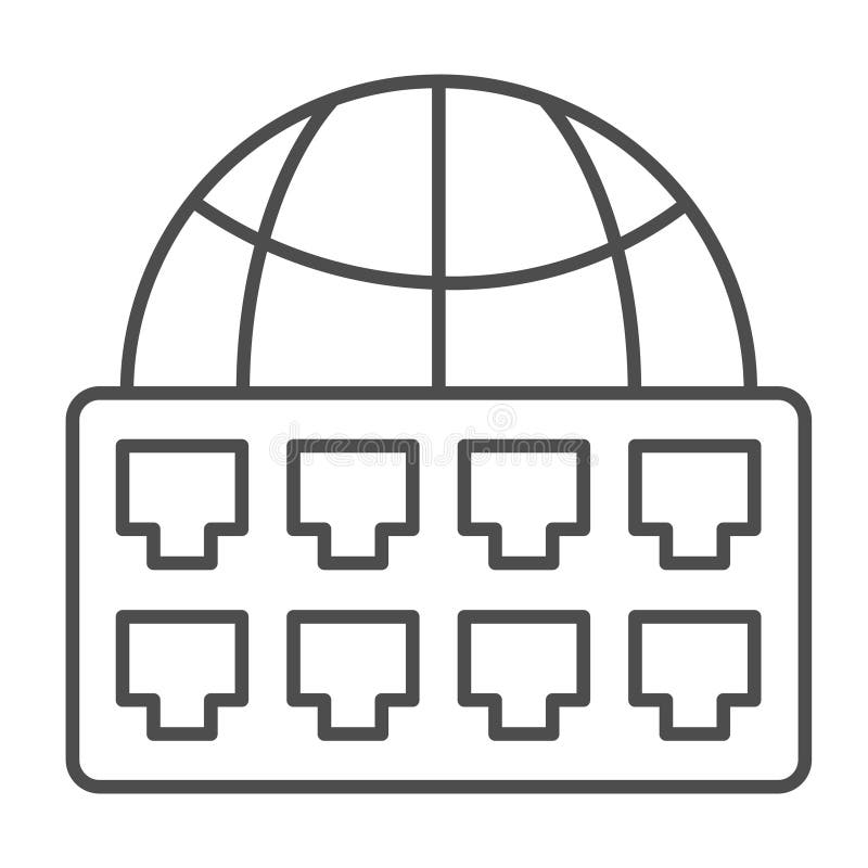 World Globe and Network Switch Isometric Icon, Info Tech Concept ...