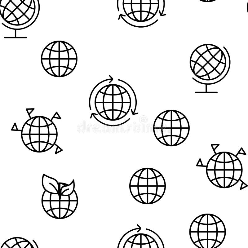 World, Globe, Planet Earth Vector Seamless Pattern Stock Vector ...